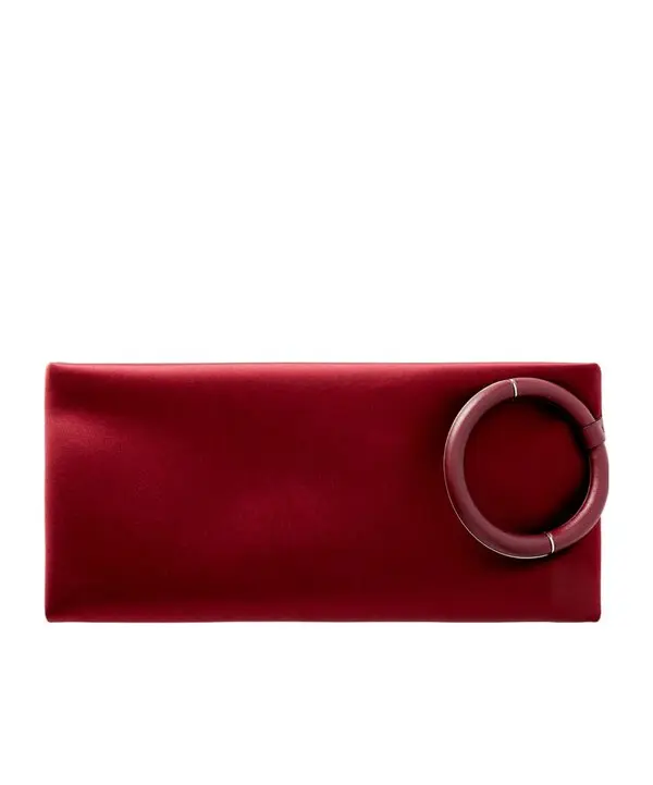 TOM FORD Leather-trimmed Satin Clutch