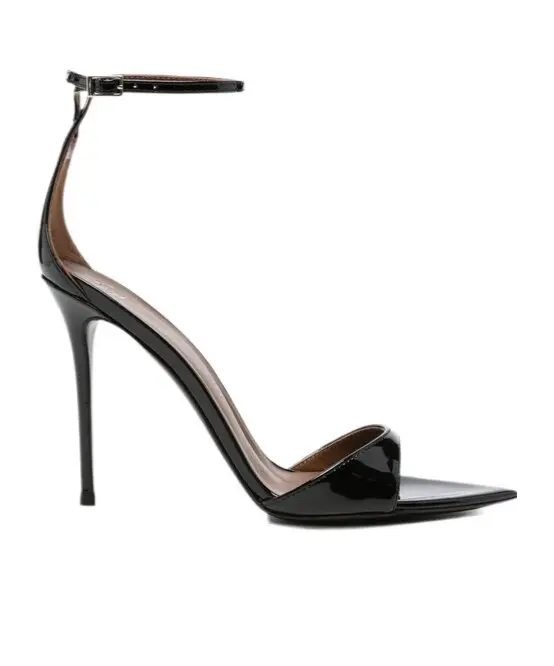 GIUSEPPE ZANOTTI Patent-leather Pointed Sandals - Black