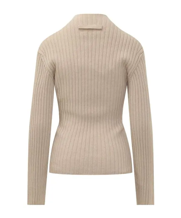 Victoria Beckham Ribbed Fitted Knitted Jumper