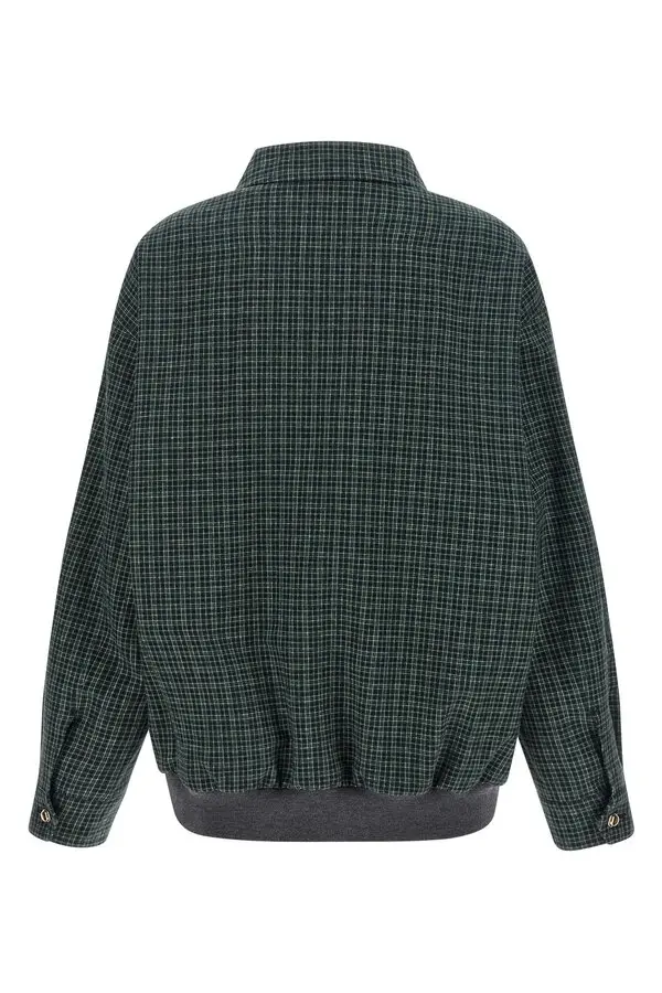 Miu Miu Checked Logo Patch Jacket - No