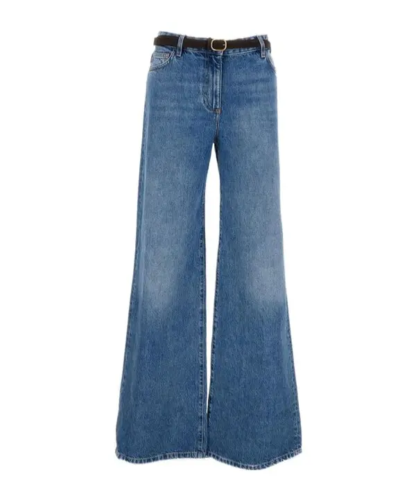 Elisabetta Franchi Belted Wide-leg Jeans