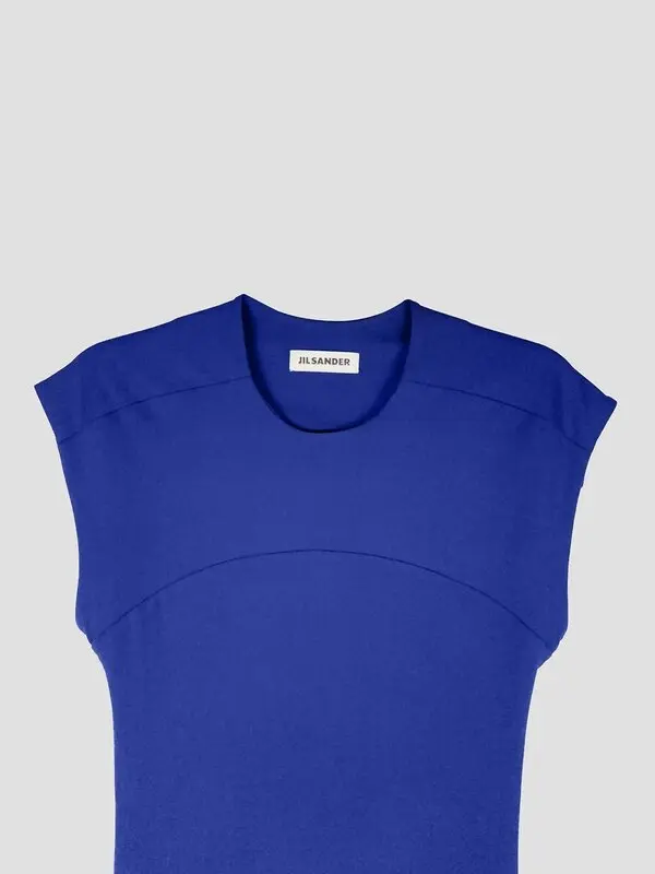 JIL SANDER Cap Sleeve Fitted Knee-length Dress