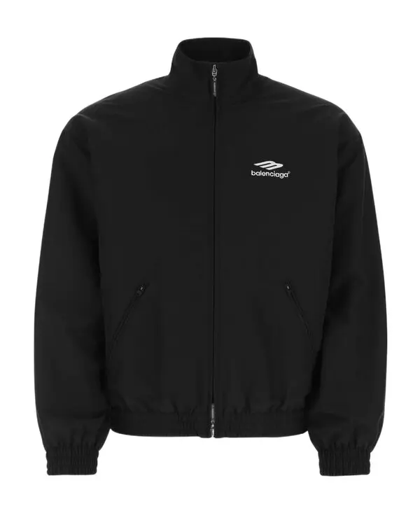 Balenciaga Embroidered-logo Sports Jacket - Black