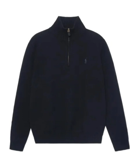 Polo Ralph Lauren Half-zip Jumper With Embroidered Pony - Black