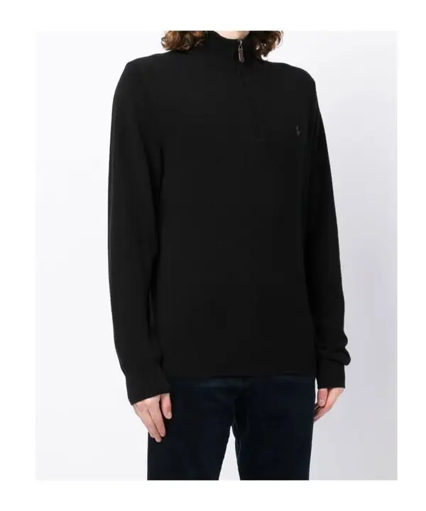 Polo Ralph Lauren Half-zip Jumper With Embroidered Pony - Black