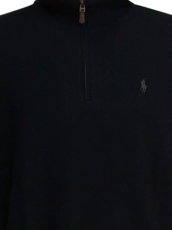 Polo Ralph Lauren Half-zip Jumper With Embroidered Pony - Black