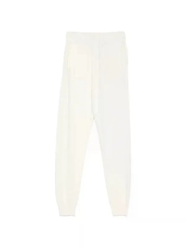 SERGIO MORETTI FIRENZE White Knitted Drawstring Track Pants - Neutrals