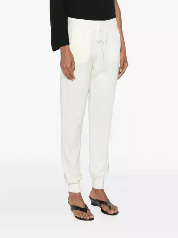 SERGIO MORETTI FIRENZE White Knitted Drawstring Track Pants