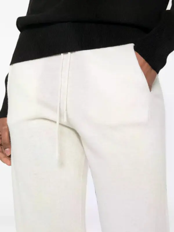 SERGIO MORETTI FIRENZE White Knitted Drawstring Track Pants