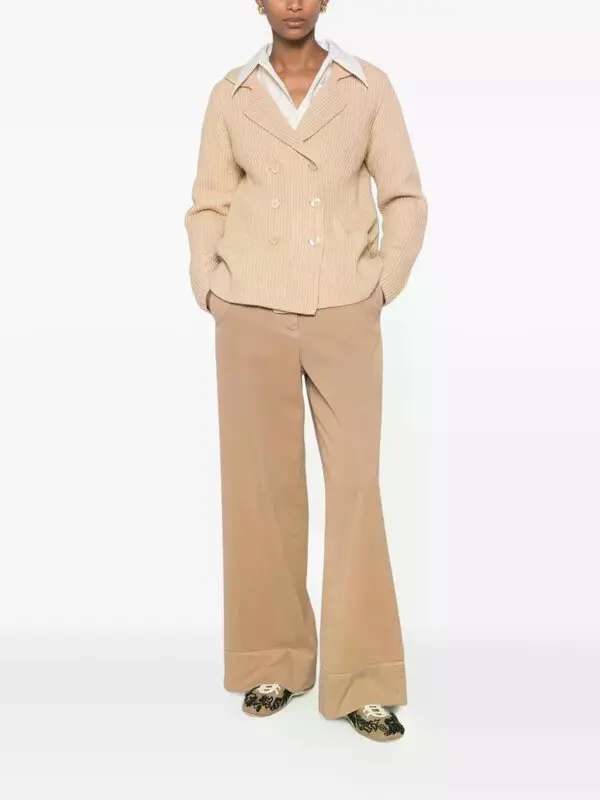 SERGIO MORETTI FIRENZE Double-breasted Ribbed-knit Sweater