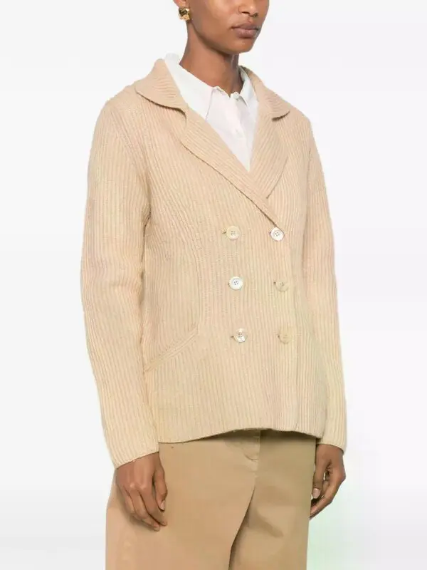 SERGIO MORETTI FIRENZE Double-breasted Ribbed-knit Sweater