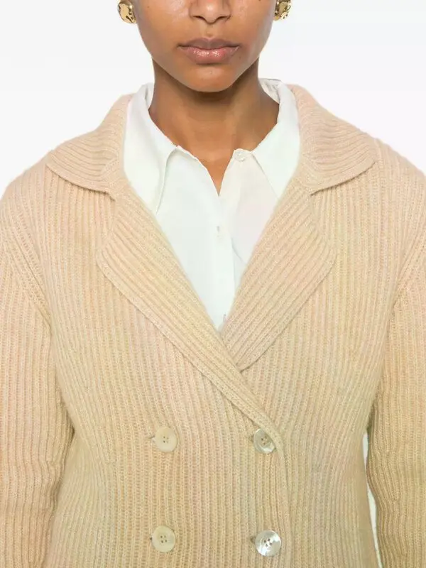 SERGIO MORETTI FIRENZE Double-breasted Ribbed-knit Sweater