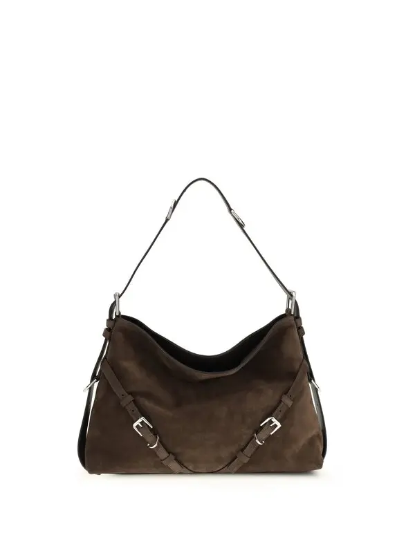 Givenchy Medium Voyou Shoulder Bag In Glossy Leather - Black