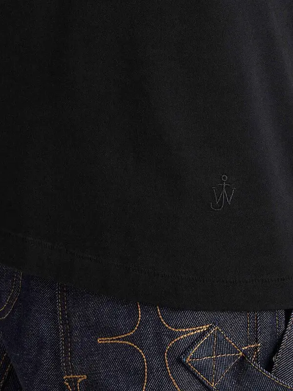 JW Anderson Cotton T-shirt With Knotted Sleeves - Black
