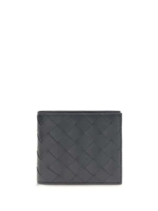 Bottega Veneta Bifold Leather Intrecciato Wallet - Black