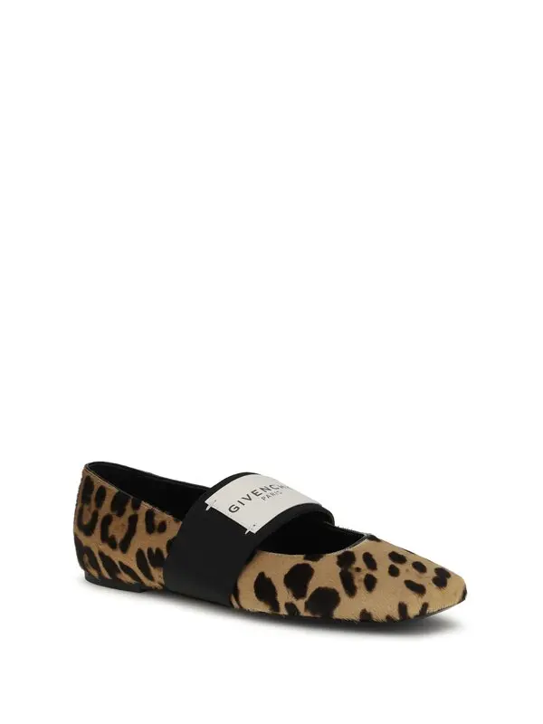 Givenchy Leopard Print Sliced Square Ballerinas