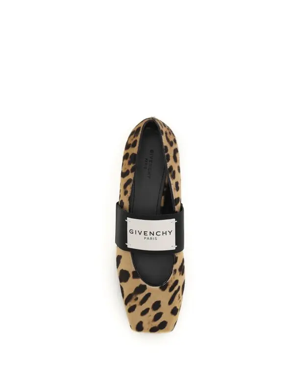 Givenchy Leopard Print Sliced Square Ballerinas