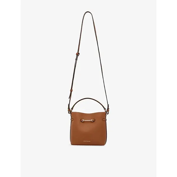 Strathberry Corda Mini Leather Bucket Bag - Chestnut