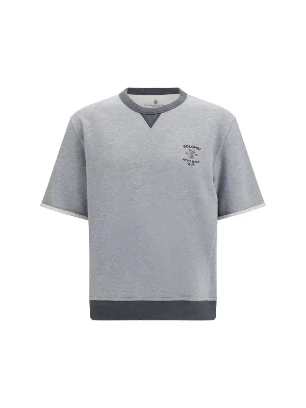 Brunello Cucinelli Melange Fabric T-shirt - Gray