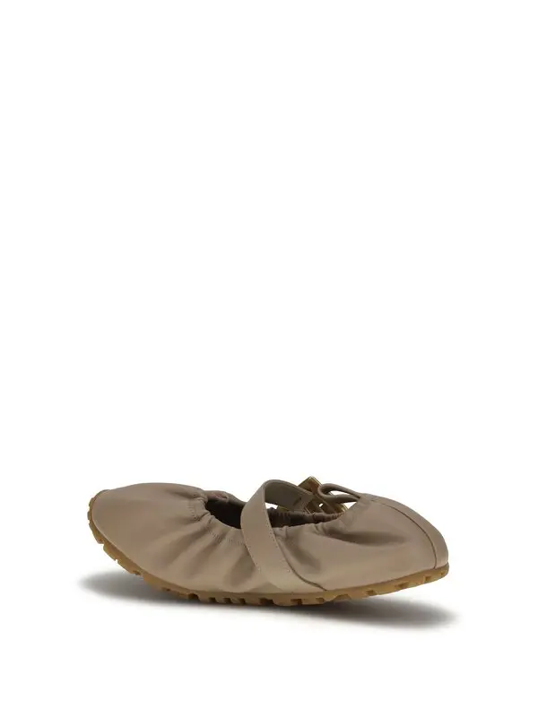 Balmain Buckle Strap Ballerinas - Cream