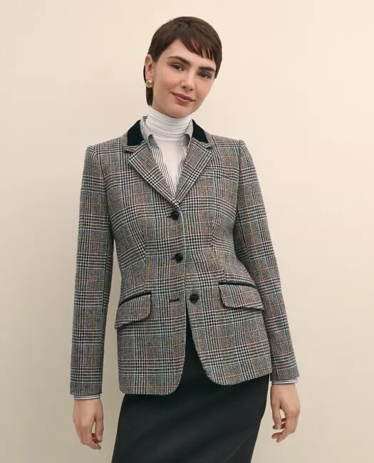 Brooks Brothers Plaid Shetland Wool Riding Jacket - Multicolor