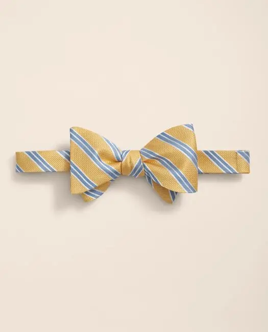 Brooks Brothers Silk Bb#2 Stripe Bow Tie - Yellow