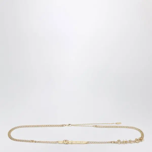 Chloé Gold-tone Belt With Logo Lettering - Silver