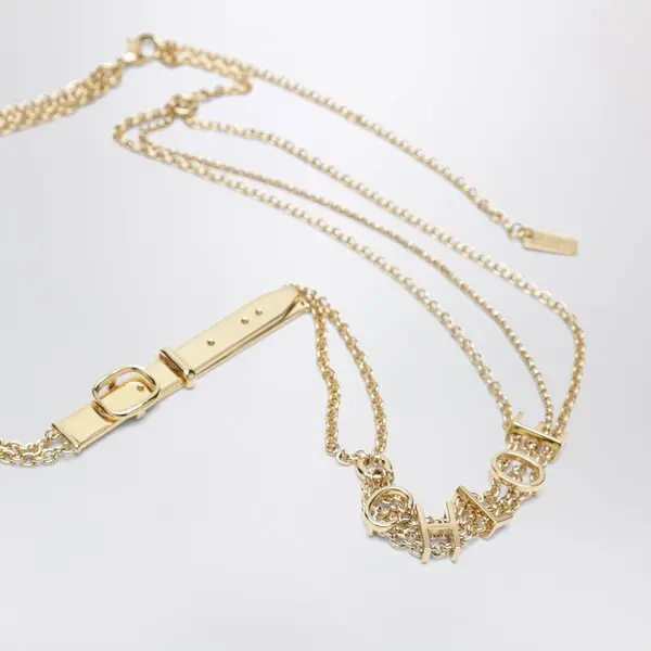 Chloé Gold-tone Belt With Logo Lettering