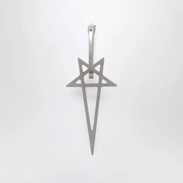 Rick Owens Palladium-finished Pentagram Earring - Silver