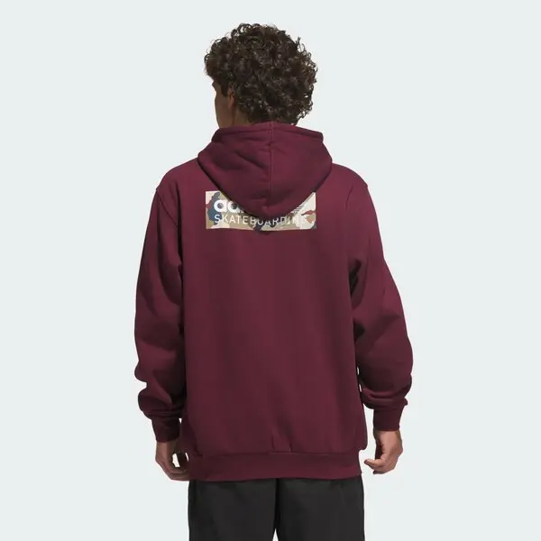 Adidas Skateboarding Logo Hoodie With Camouflage Infill - Maroon