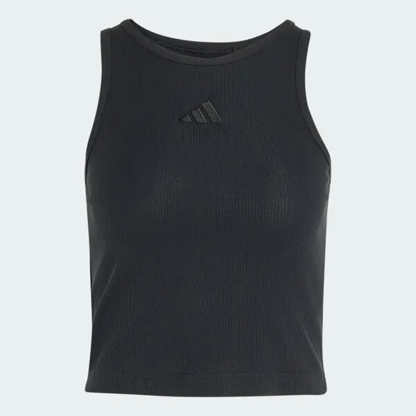 Adidas Kit Small Logo Rib Tank Top - Black