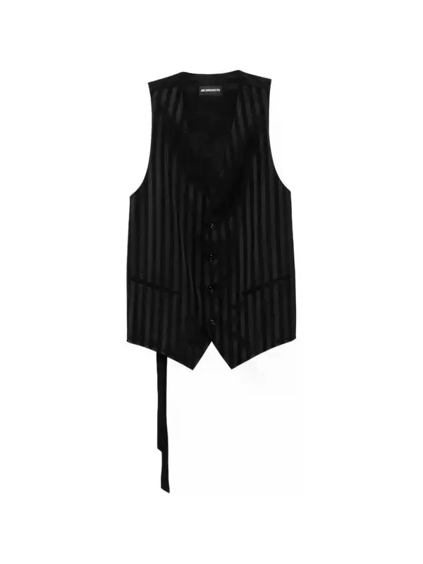 ANN DEMEULEMEESTER Striped Waistcoat - Black