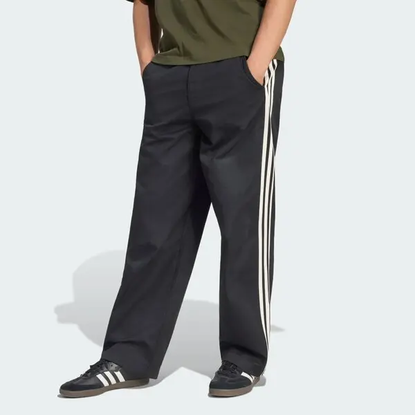 Adidas 3 Stripes Pleated Pants - Black