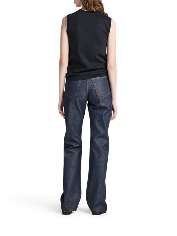 JW Anderson Cotton Tank Top With Knotted Hem - Black