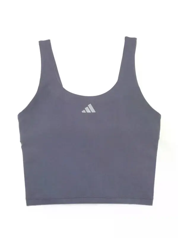 Adidas Logo-print Cropped Top - Blue