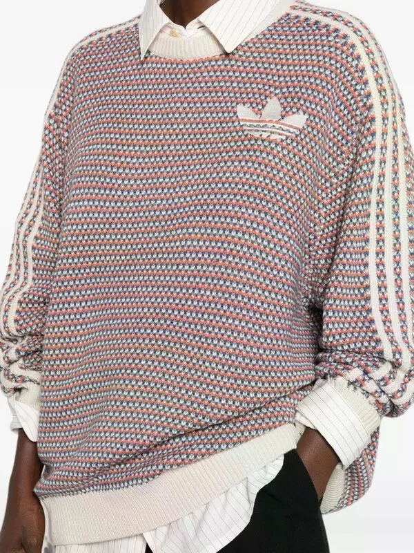 Adidas Trefoil Embroidered 3-stripes Sweater