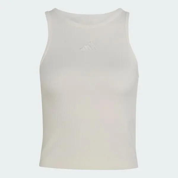 Adidas Kit Small Logo Rib Tank Top White