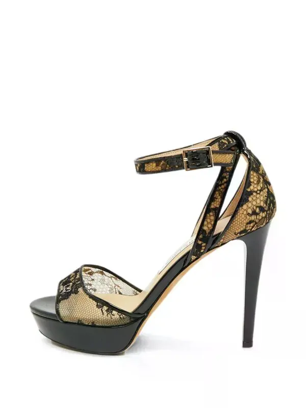 JIMMY CHOO Fitch Lace Sandals - Black