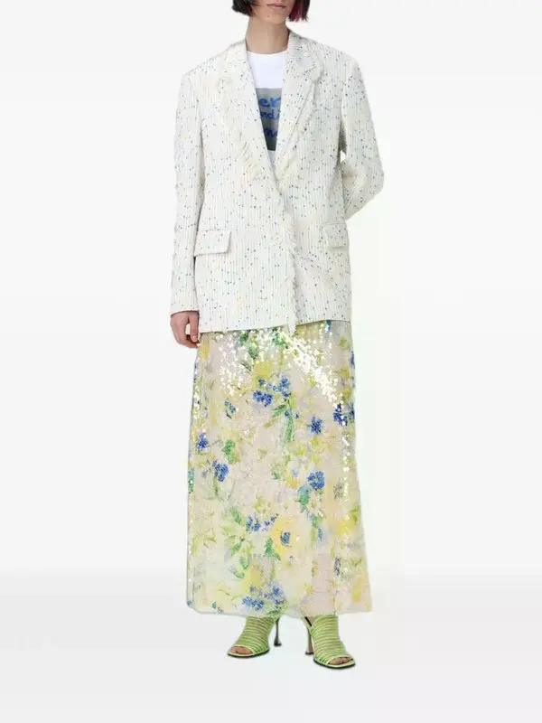 MSGM Fringed Bouclé Blazer