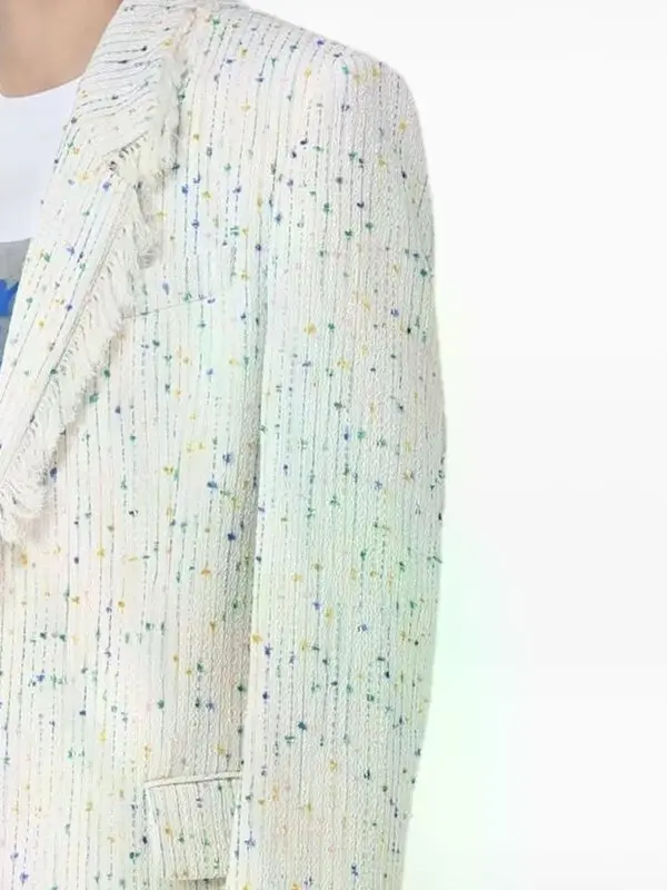 MSGM Fringed Bouclé Blazer
