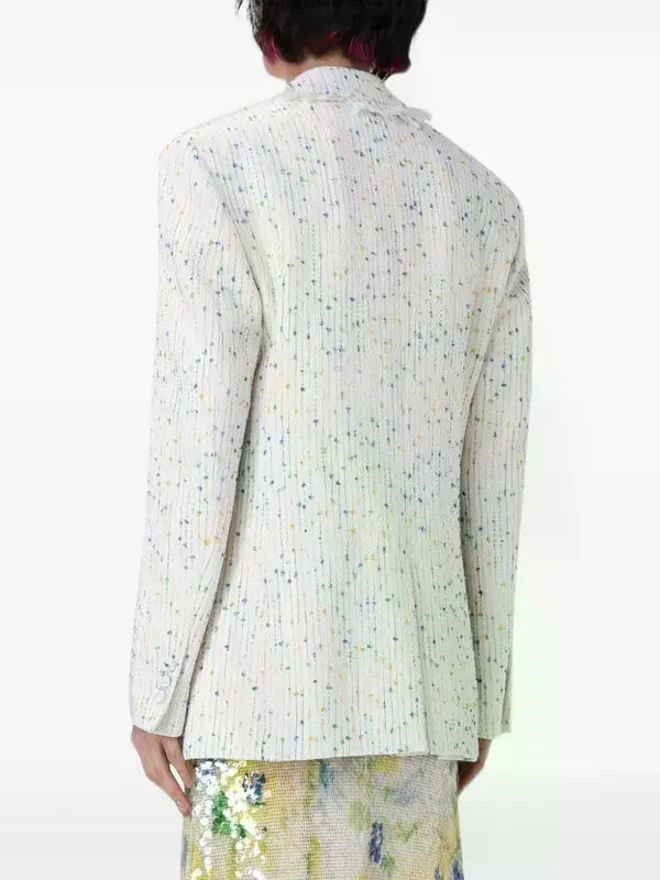 MSGM Fringed Bouclé Blazer