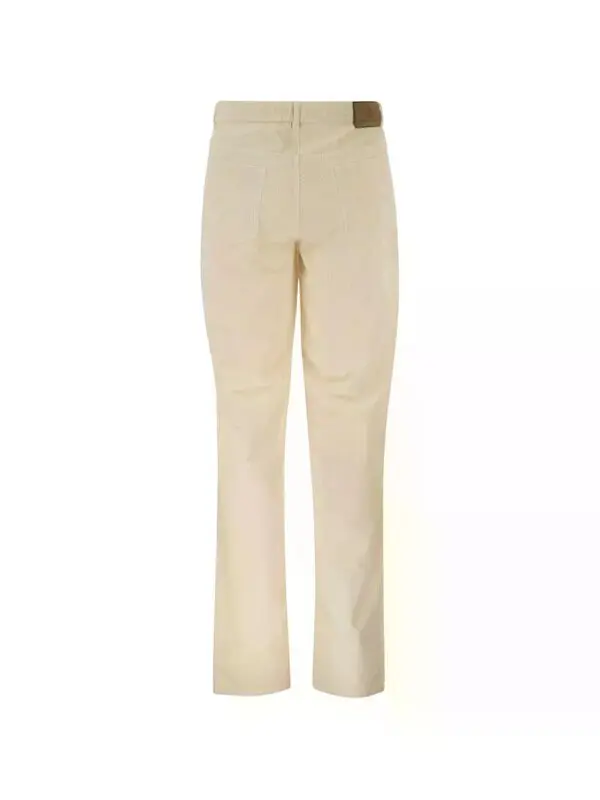 Brunello Cucinelli Beige Corduroy Straight Leg Trousers - Neutrals