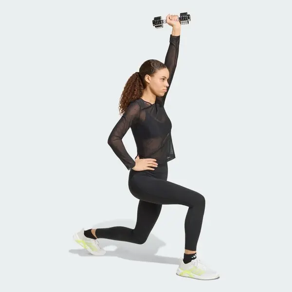 Adidas Primelift Essentials Workout Mesh Long Sleeve T-shirt - Black
