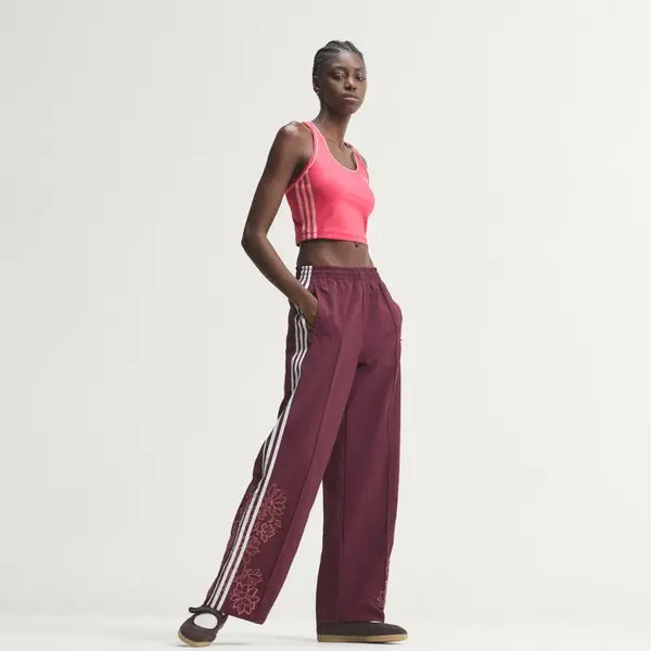 Adidas Floral Gfx Firebird Loose Track Pant - Maroon