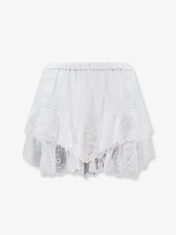 Isabel Marant Étoile Jocadia Organic Cotton Embroidered Shorts - White