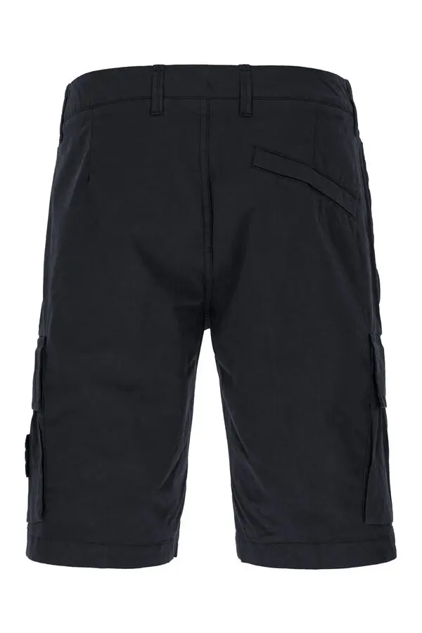 Stone Island Cargo Shorts With Logo Badge - Multicolor