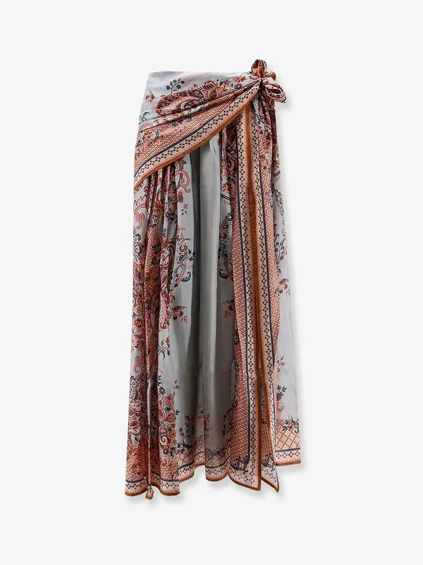 Zimmermann Aster Silk Midi Skirt With Paisley Print - Multicolor