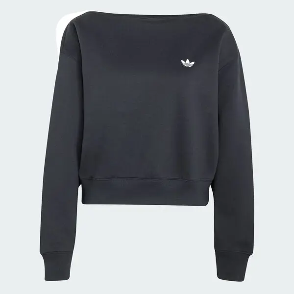 Adidas Fleece Boatneck Sweatshirt - Black