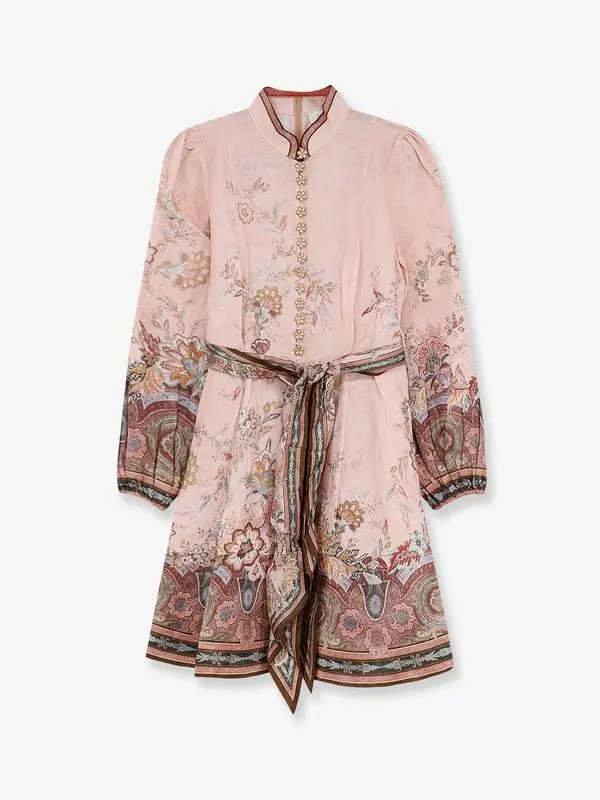 Zimmermann Alchemy Linen Dress With Floral Print - Multicolor