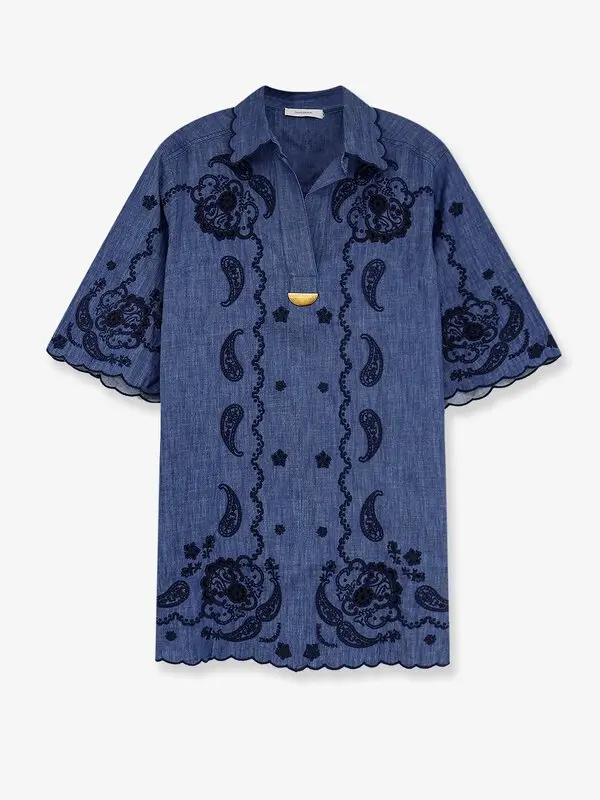 Zimmermann Aster Denim Mini Dress - Multicolor